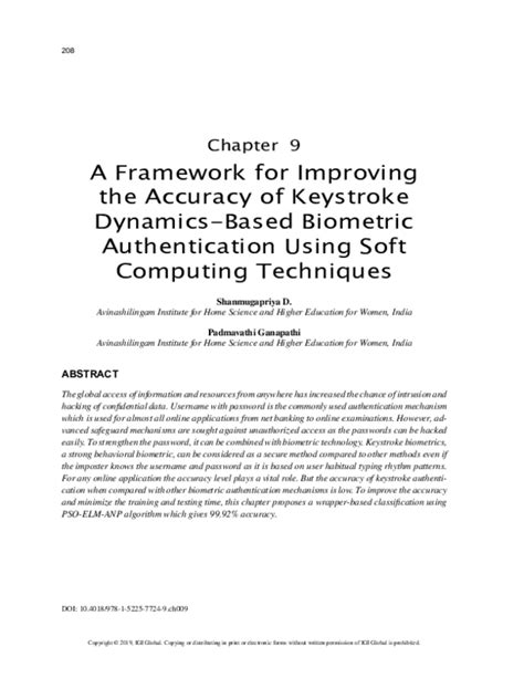 Pdf A Framework For Improving The Accuracy Of Keystroke Dynamics Based Biometric