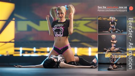 rule 34 2girls 3d alexa bliss blonde hair blue eyes boots bra breasts