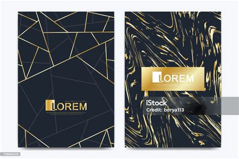 대리석 질감 배경 및 A4 크기의 황금 기하학적 라인과 현대 벡터 템플릿 결혼식 초대장 카드 0명에 대한 스톡 벡터 아트 및 기타 이미지 Istock