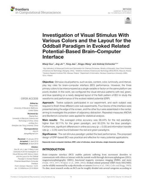 Pdf Investigation Of Visual Stimulus With Various Colors And The Layout For The Oddball