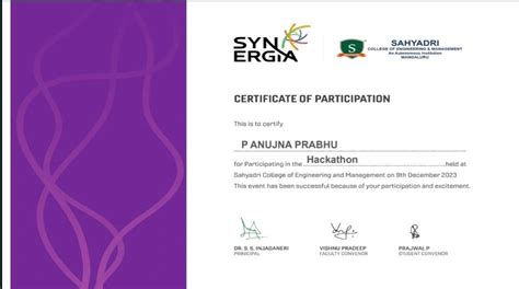 P Anujna Prabhu On Linkedin Hackathon Sahyadricollege Innovation