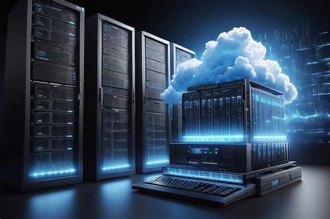 Server Cloud Data Storage Concept Cloudscape Digital Online Service For