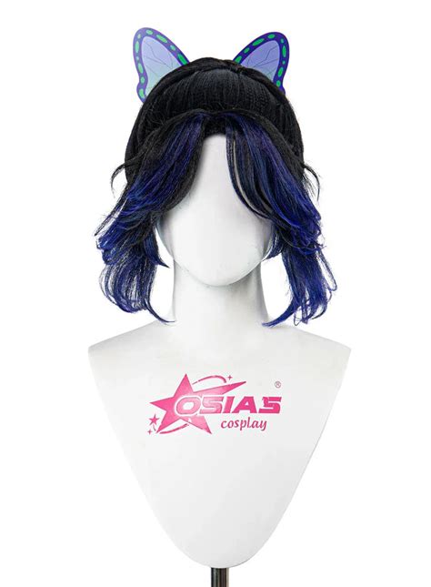 Osias Demon Slayer Kochou Shinobu Cosplay Wig With Butterfly Hair Clip