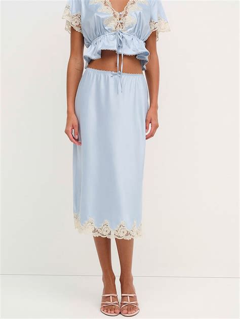 Buy Sweetheart Satin Midi Skirt Sweetheart Blue Order Bottoms Online Victorias Secret