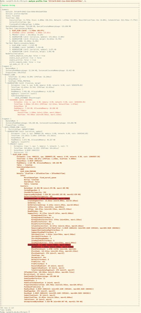 Analyze Profile Starrocks