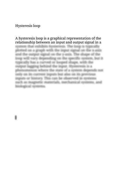 Solution Hysteresis Loop Explained Studypool