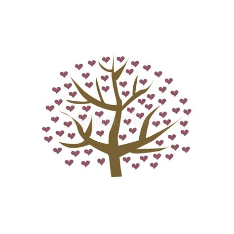Vector Drawing With Tree And Hearts Stock Vector Illustration Of Love Drawing