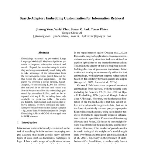 Search Adaptor Embedding Customization For Information Retrieval Acl Anthology