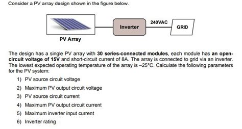solved consider a pv array design shown in the figure below