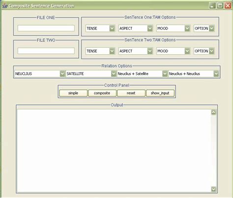 1 A View Of Composite Sentence Generator Gui Download Scientific Diagram