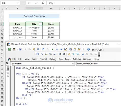 Excel VBA To Filter In Same Column By Multiple Criteria 6 Methods