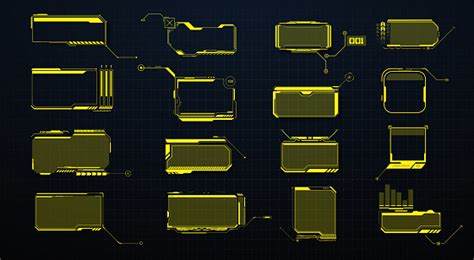 콜아웃 타이틀 콜아웃 바 라벨 정보 콜 박스 바 및 현대적인 디지털 정보 기술 디지털 정보 상자 Hud 템플릿 Hud 세트 프레임입니다 미래 지향적 인 현대 사용자