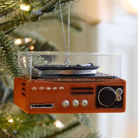 Glass Record Player Ornament West Elm