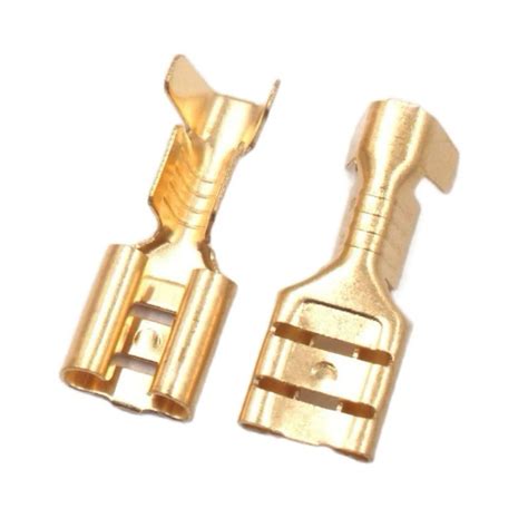 Đầu Cos Gài 6 3 Trơn Kẻ Đầu Cos Ghim Trơn Kẻ 6 3mm Màu Vàng Bán buôn bán lẻ linh kiện điện tử