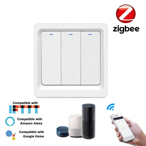 Zigbee Smart Light Switch Push Button Smart Life Tuya APP Remote Control Wall Switch Compatible
