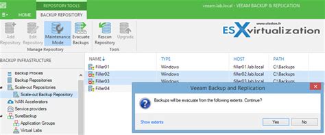 Veeam V Scale Out Backup Repository Maintenance Mode ESX Virtualization