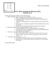 AP Macro Problem Set 4 Docx 1 20 2 10 3 10 4 5 5 30 Total 75 Name Jessica Sheehan