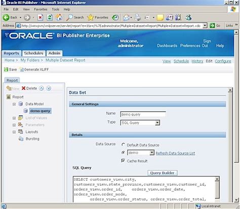 BI Publisher Reports With Multiple Data Sources