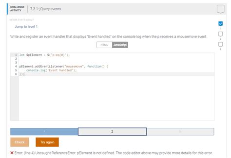Solved Challenge Activity 731 Jquery Events