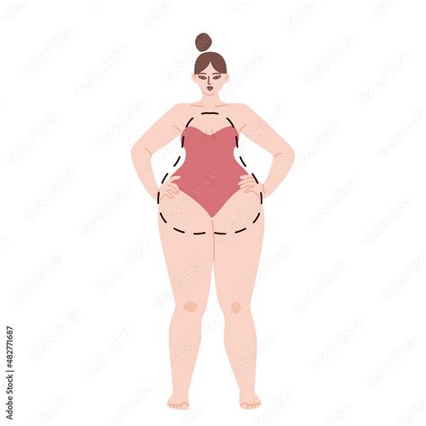 The Female Body Is A Pear Type Cartoon Light Skinned Chubby Girl In A