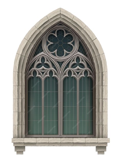 Premium Vector Medieval Gothic Stained Glass Window Arch
