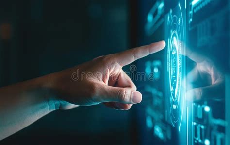 Person Interacting With Digital Interface On Screen Stock Illustration