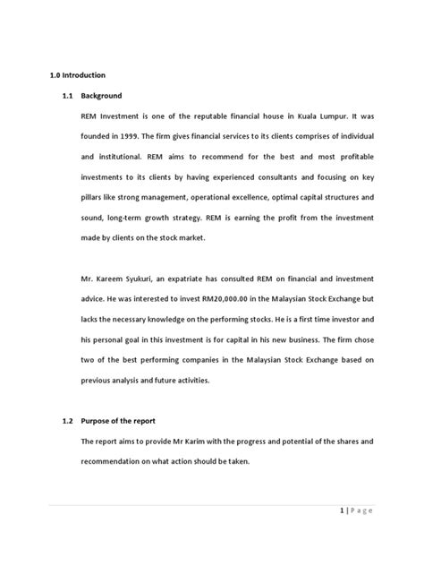 Stock Assignment Pdf Investing Stocks
