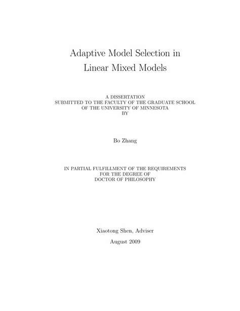 Pdf Adaptive Model Selection In Linear Mixed Models Dokumentips
