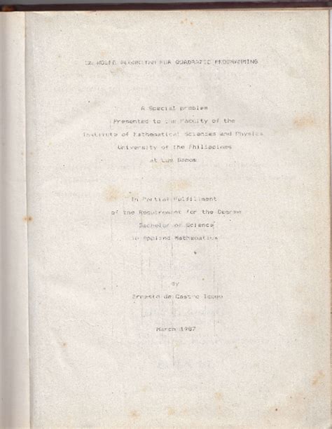 pdf on wolfe algorithm for quadratic programming original manuscript