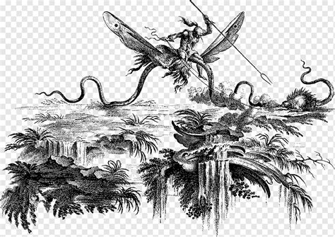 장식 장식 판타지 장식 빈티지 레트로 판타지 전투 동화 라인 아트 Png Pngwing