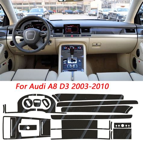 For Audi A8 D3 2003 2010 5d Carbon Fiber Black Pattern Interior Diy