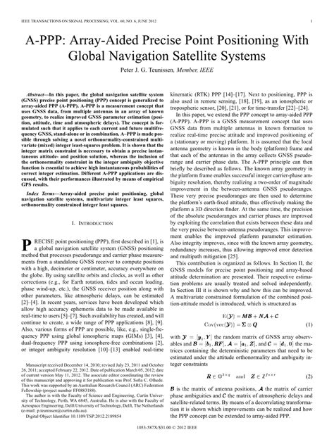Pdf A Ppp Array Aided Precise Point Positioning With Global