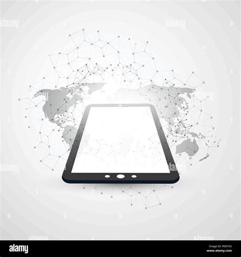 Digital Network Connections Mobile Technology Background Cloud Computing Design Concept With