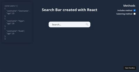 React Search Codesandbox
