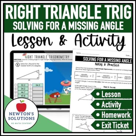 Using Trigonometry To Solve For A Missing Angle Lesson And Digital