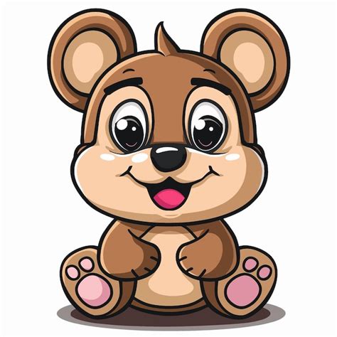 Милый мультфильмный хомяк на белом фоне Векторная иллюстрация Премиум векторы