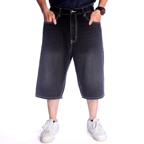 Ruiatoo Baggy Jeans Shorts For Men Denim Hip Hop Loose Fashion