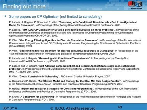 Ibm Ilog Cp Optimizer For Detailed Scheduling Illustrated On Three