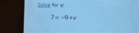 Solved Solve For V V Chegg Com