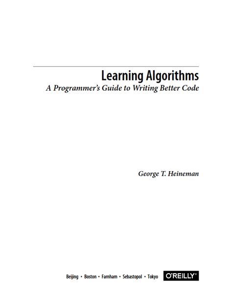 learning algorithms a programmers guide to writing better code