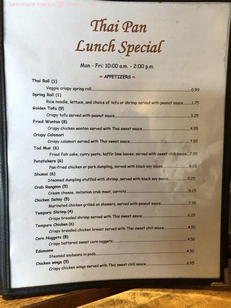 Online Menu Of Thai Pan Restaurant Denver Colorado 80246 Zmenu