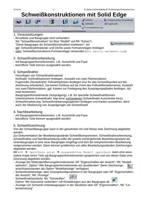 PDF Schweißkonstruktionen mit Solid Edge HTW Dresden PDF file15