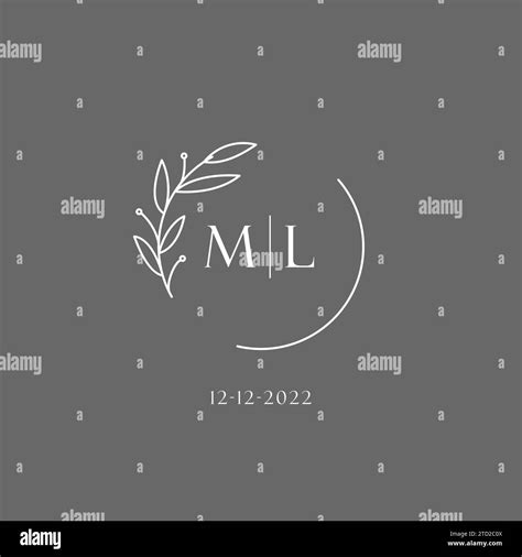 Letter Ml Wedding Monogram Logo Design Ideas Vector Graphic Stock