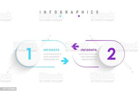 벡터 인포 그래픽 라벨 디자인 템플릿 아이콘과 2 옵션 또는 단계 프로세스 다이어그램 프리젠 테이션 워크 플로우 레이아웃 배너