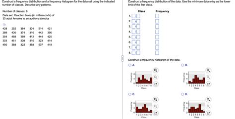 Solved Construct A Frequency Distribution And A Frequency