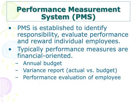 Ppt Performance Measurement System Pms Powerpoint Presentation