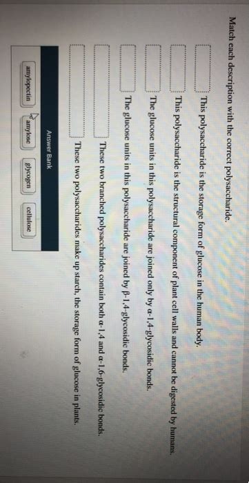 solved match each description with the correct