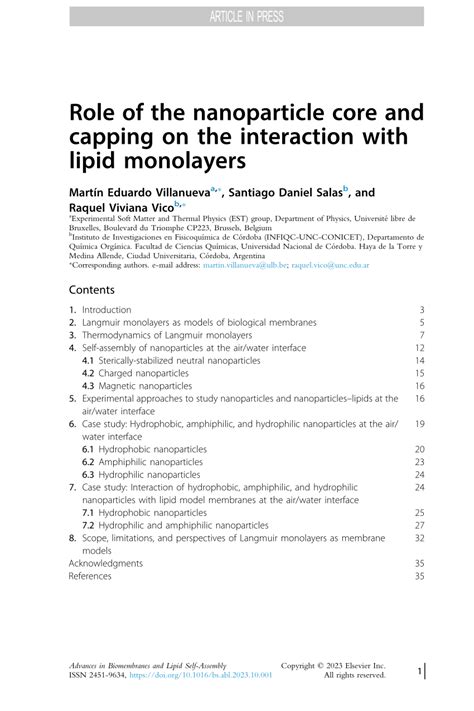 Pdf Role Of The Nanoparticle Core And Capping On The Interaction With Lipid Monolayers
