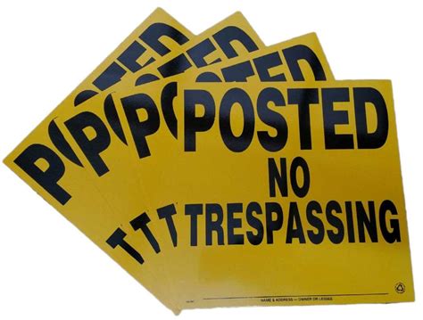Posted No Trespassing Poly Sign No Trespassing Signs