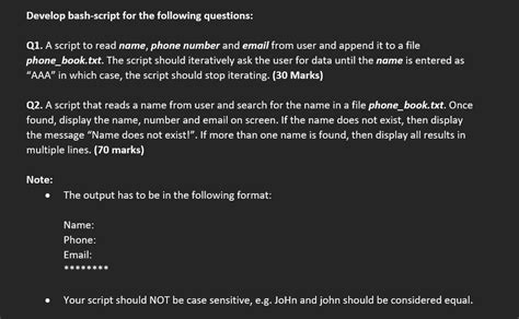 Solved Develop Bash Script For The Following Questions Q Chegg Com